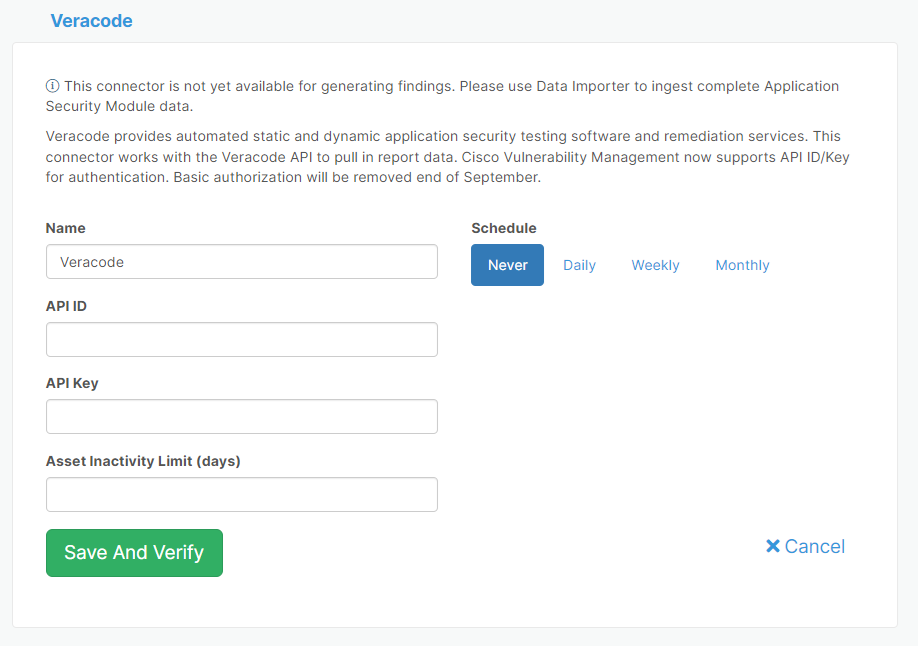 Veracode Connectors - API and XML – Kenna FAQ
