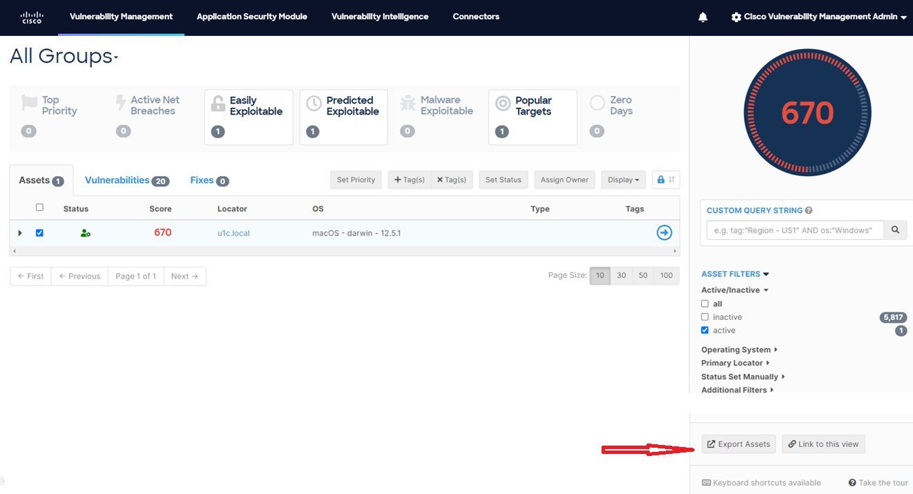 Exporting data from Cisco Vulnerability Management – Kenna FAQ